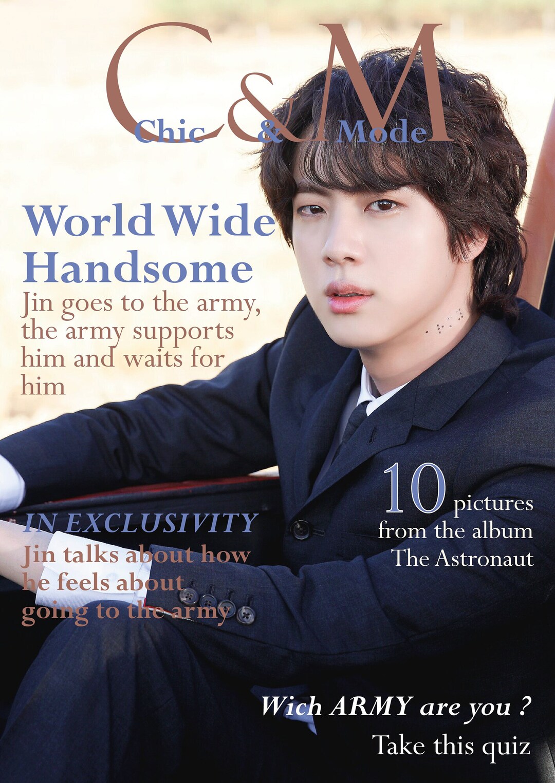 Jin Magazine Cover - Etsy