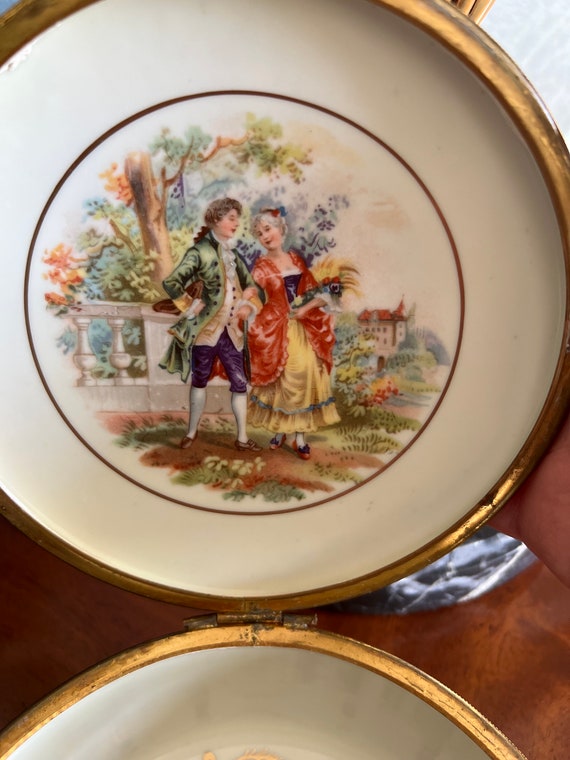 Antique German Trinket Box, Cobalt Glaze, Ormolu Deta… - Gem