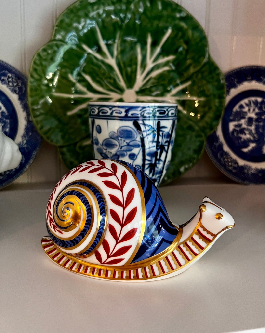 Royal Crown Derby Snail Paperweight: Imari Bone China, 1985 - Etsy
