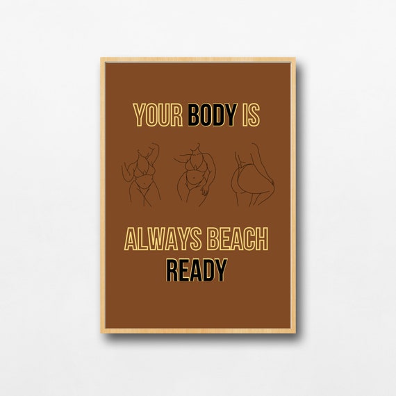 Art & Collectibles Gift for her Body Image Beach Body Print Poster ...