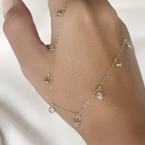 Ball 14K Solid Gold Chain Necklace, Gold Mini Balls Dainty Necklace ...