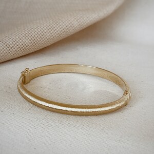 14k Solid Gold Bangle Bracelet, Solid Gold Bangle, Jewelry Gift for Her, Wide Gold Bangle, High ...