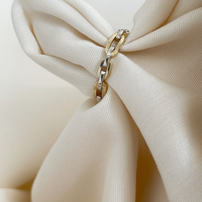 Gold Chain Ring - Etsy