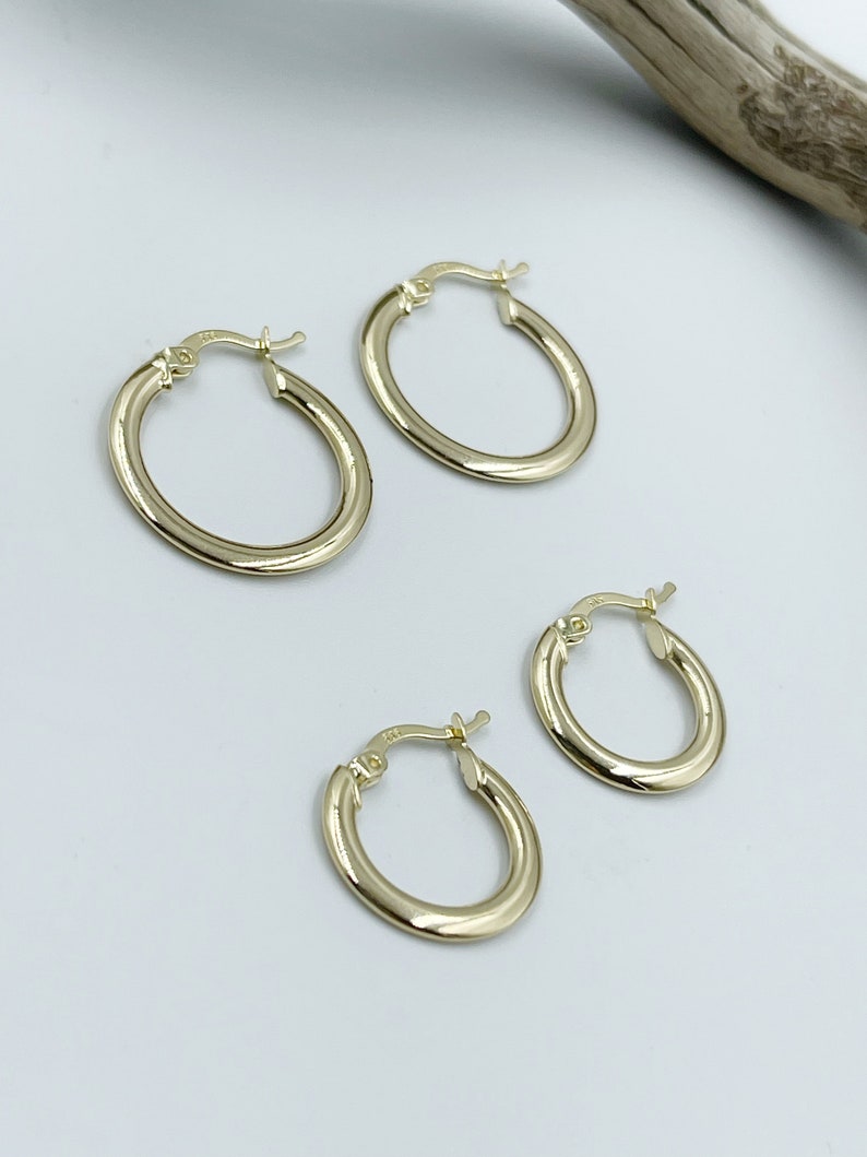 14k Solid Gold Hoop Earrings 18 23mm Thin Endless Hoops Etsy