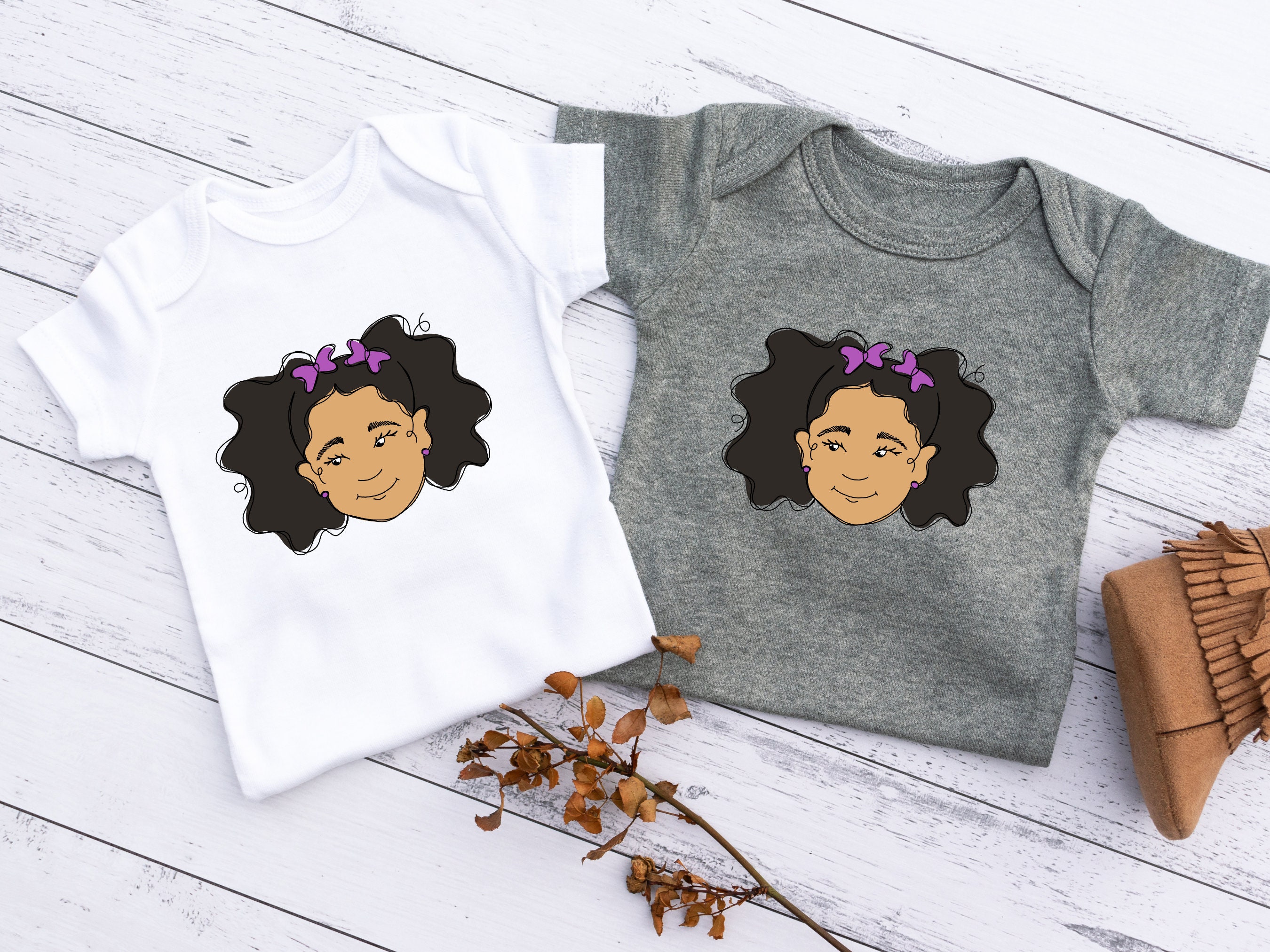 Little Black Biracial Girl Face PNG - Girly Shirt Design - Cartoon ...