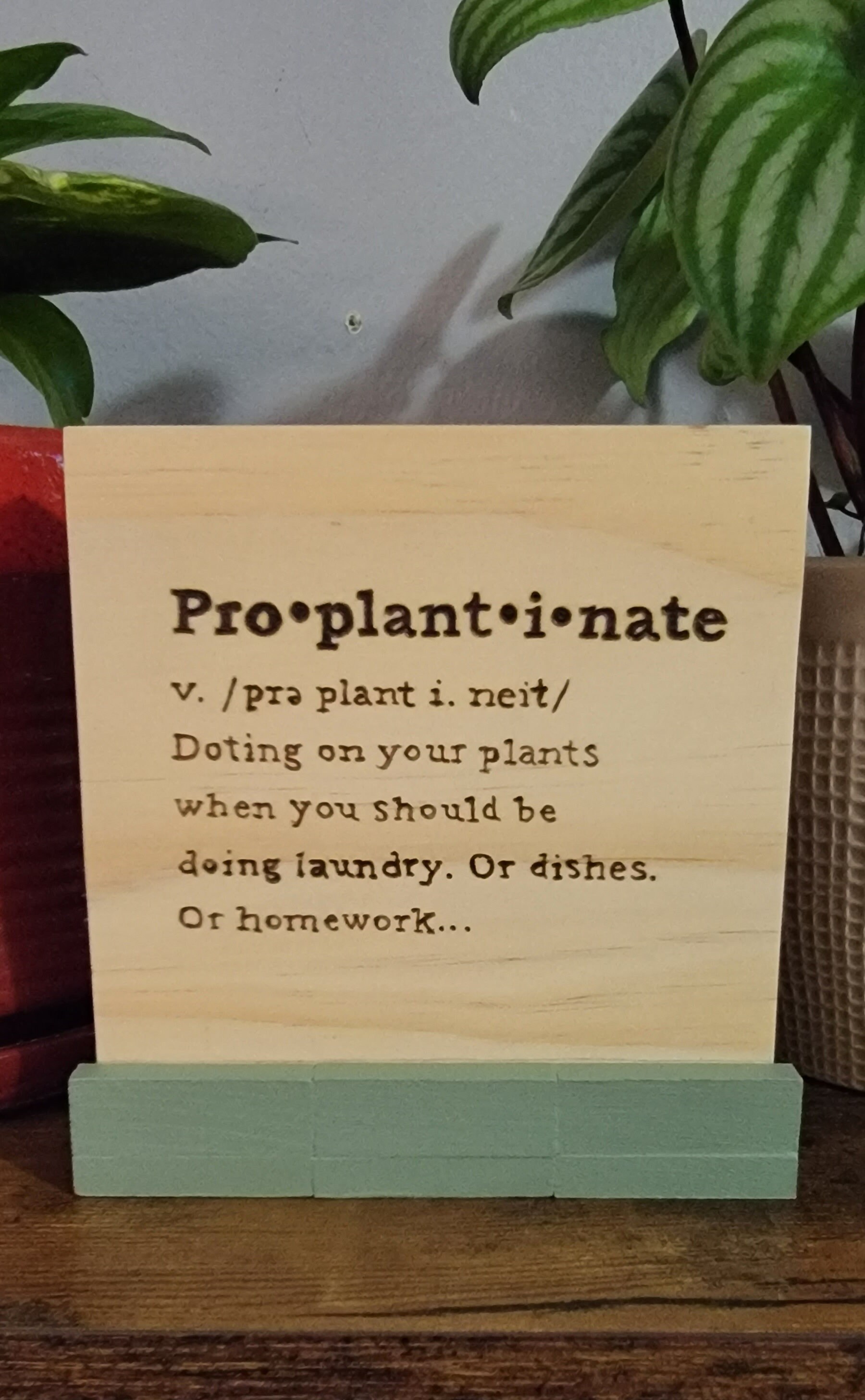 Plant Lovers Shelf Sitter, Plant Sign, Proplantinate Table Decor, Wood ...