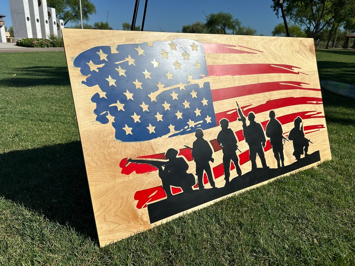 Flag & Soldiers Mural - Etsy