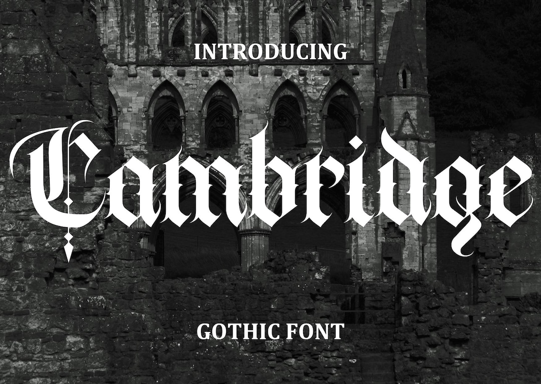 Cambridge Gothic Font | Blackletter Typeface | Medieval Calligraphy ...