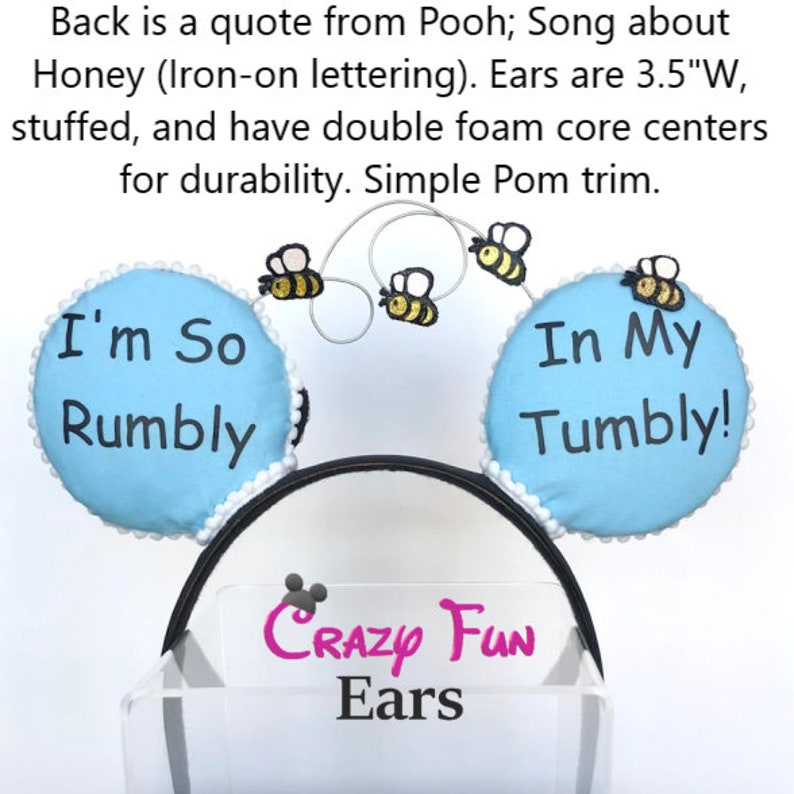 Winnie the POOH HUNNY BEES Disney Mickey Mouse Ears Headband | Etsy