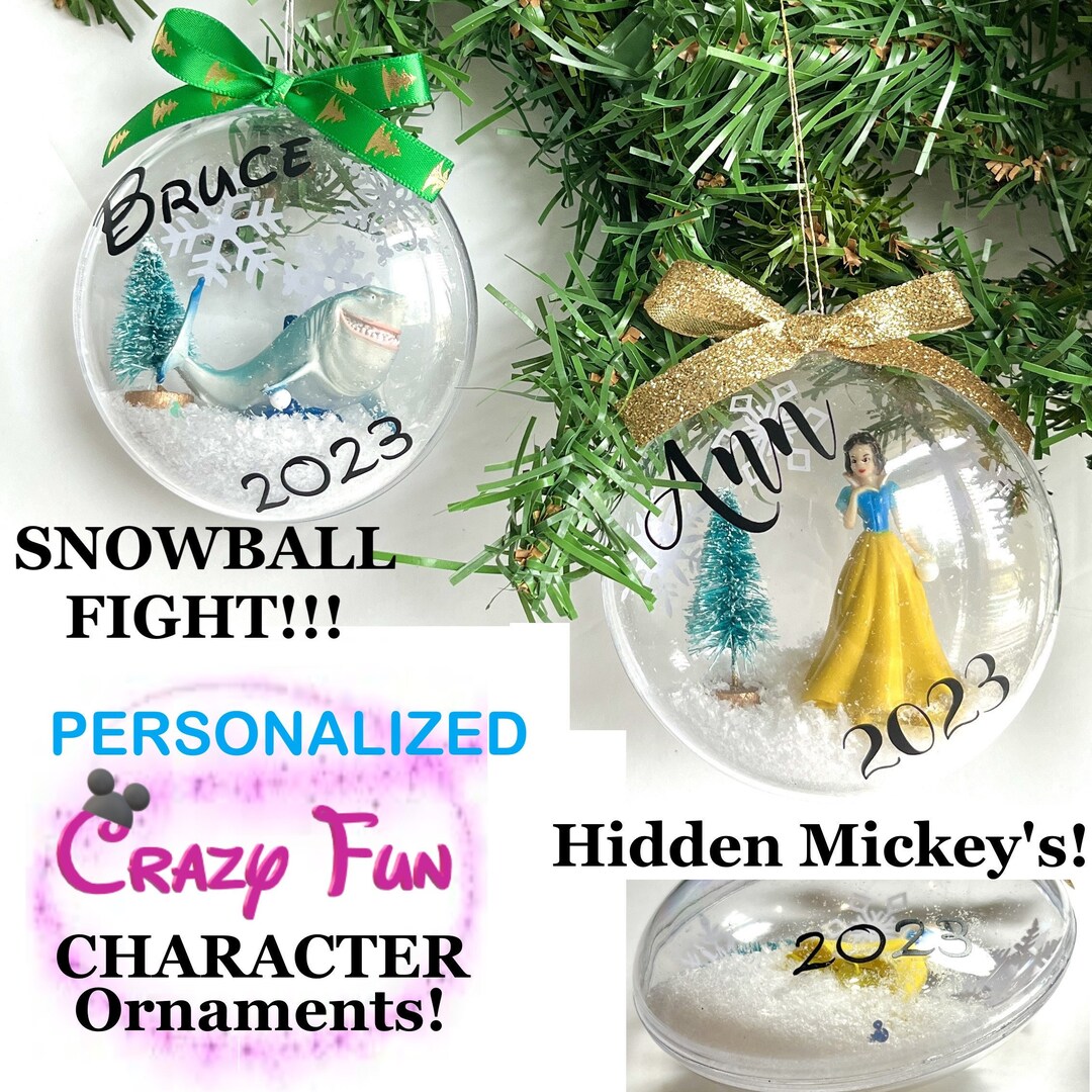 PERSONALIZED Custom DISNEY Character SNOWGLOBE Snow Ornaments Ornament ...