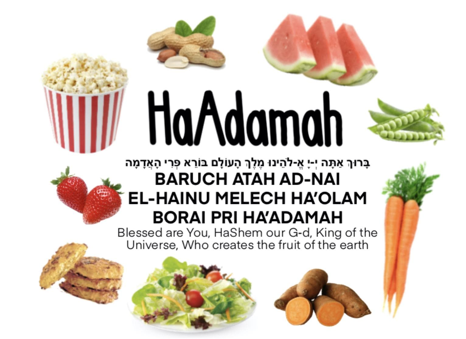 Hebrew Blessings for Food Charts - Etsy