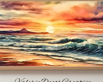 Tropical Sunset TV Frame Art Beach Smart TV Artwork Digital Download ...