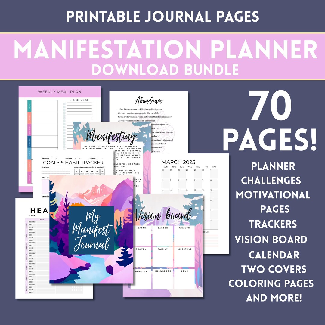 Manifest Journal, Digital Daily Planner, Digitized Planner Positivity ...