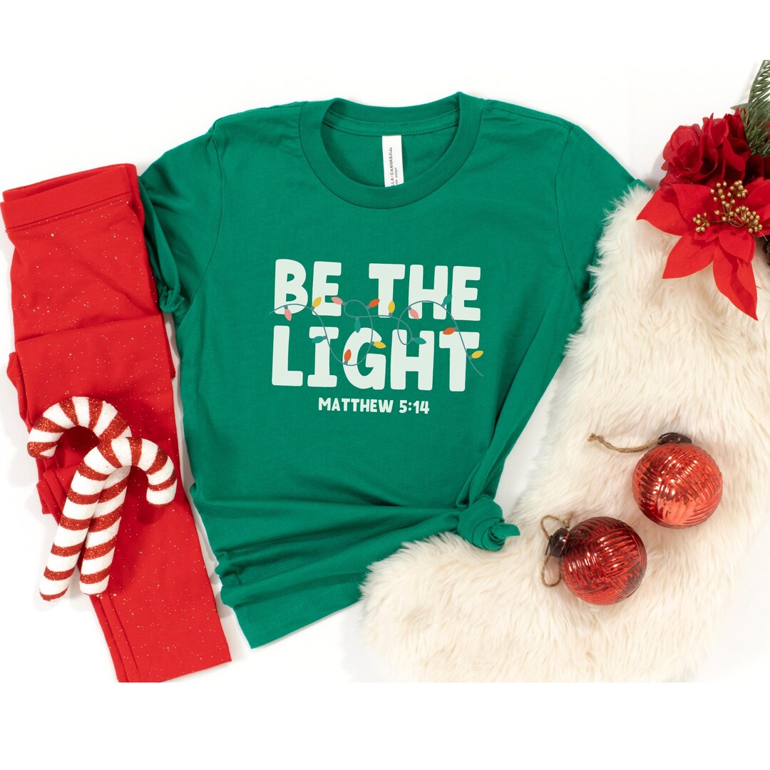 Be the Light Shirt, Kids Religious Christmas Shirt, Christian Holiday ...