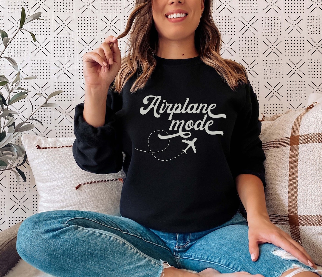 Airplane Mode Sweatshirt, Flight Sweater, Gift for Traveler, Vacation ...