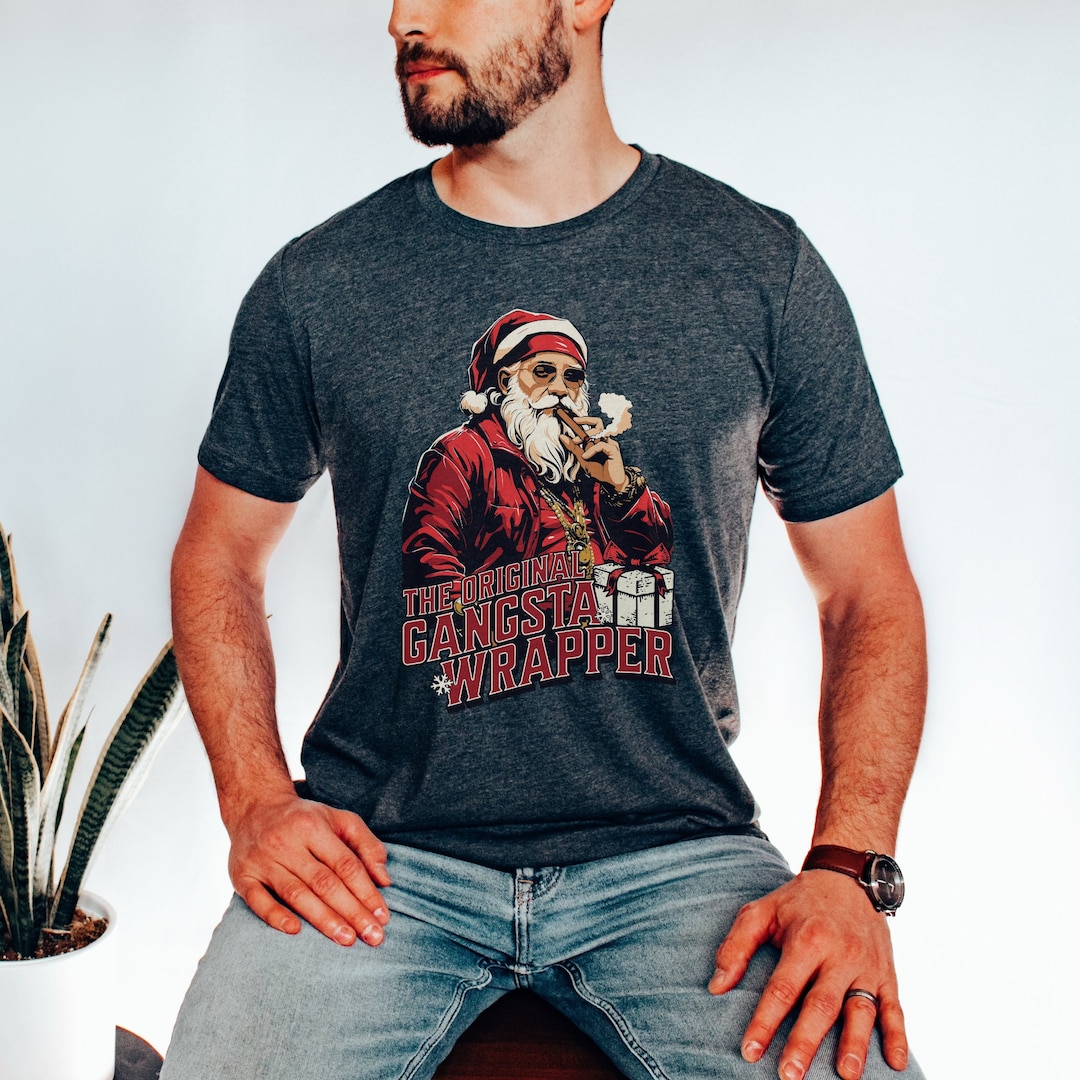 Gangsta Wrapper Shirt, Funny Santa T-shirt, Unisex Christmas Shirt ...
