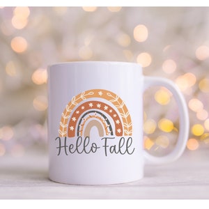 Hello Fall SVG Boho Fall Rainbow SVG and PNG Files Instant - Etsy