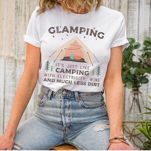 Glamping Shirt, Funny Camping Shirt, Glamper Shirt, Women's Camping Tee ...