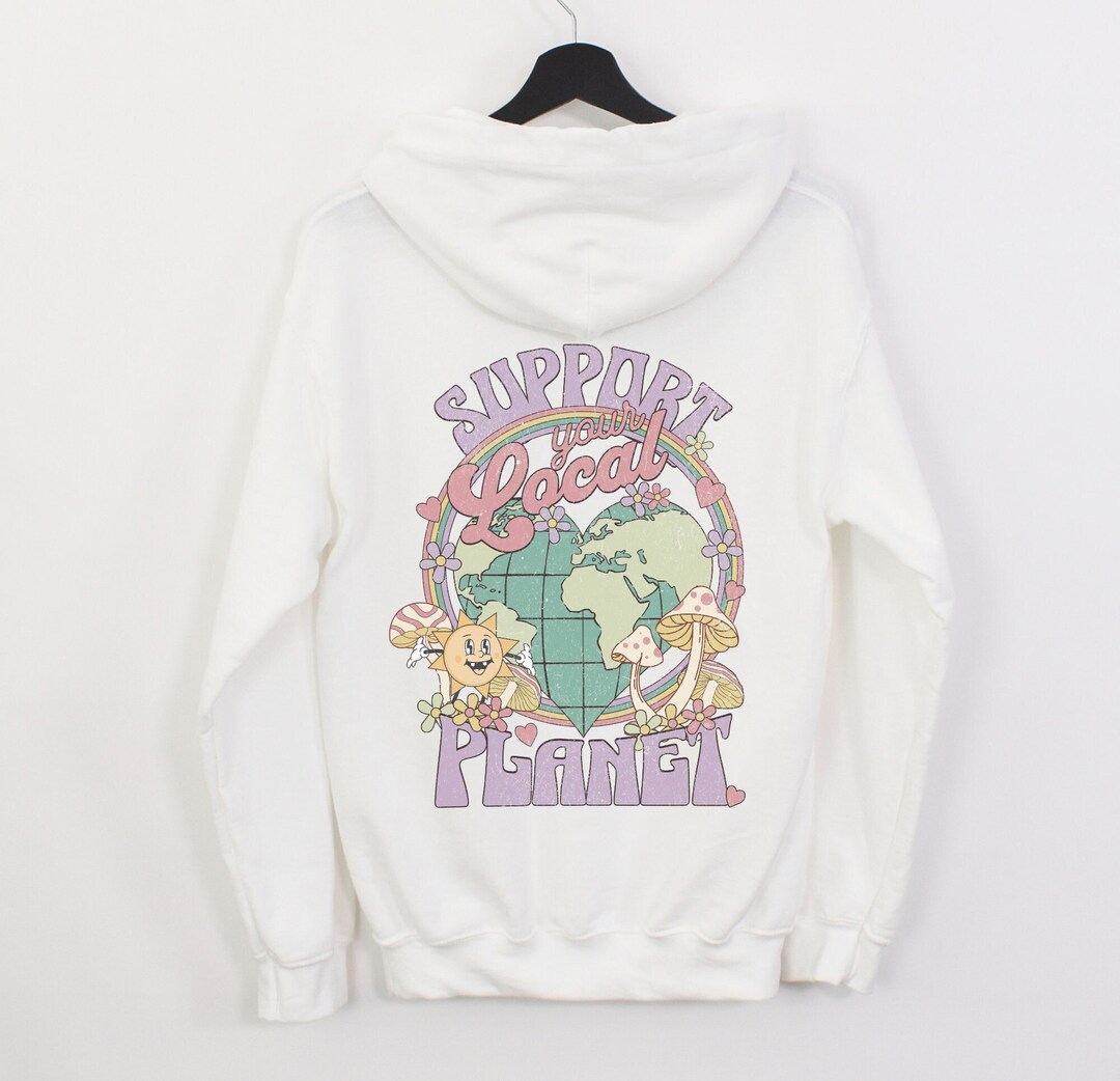 Retro Earth Day Hoodie, Aesthetic Hoodie, Climate Change Shirt, Support ...