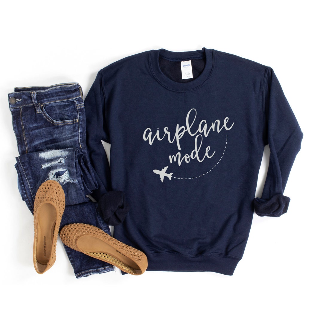 Airplane Mode Sweatshirt, Women's Travel Sweatshirt, Comfy Airport ...