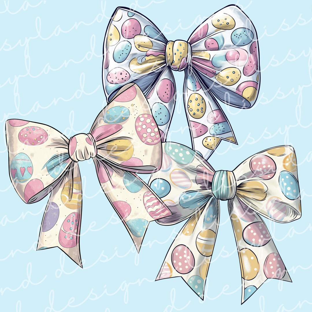 Coquette Easter PNG, Easter Bow Png, Spring Png, Coquette Bow Png, Cute ...