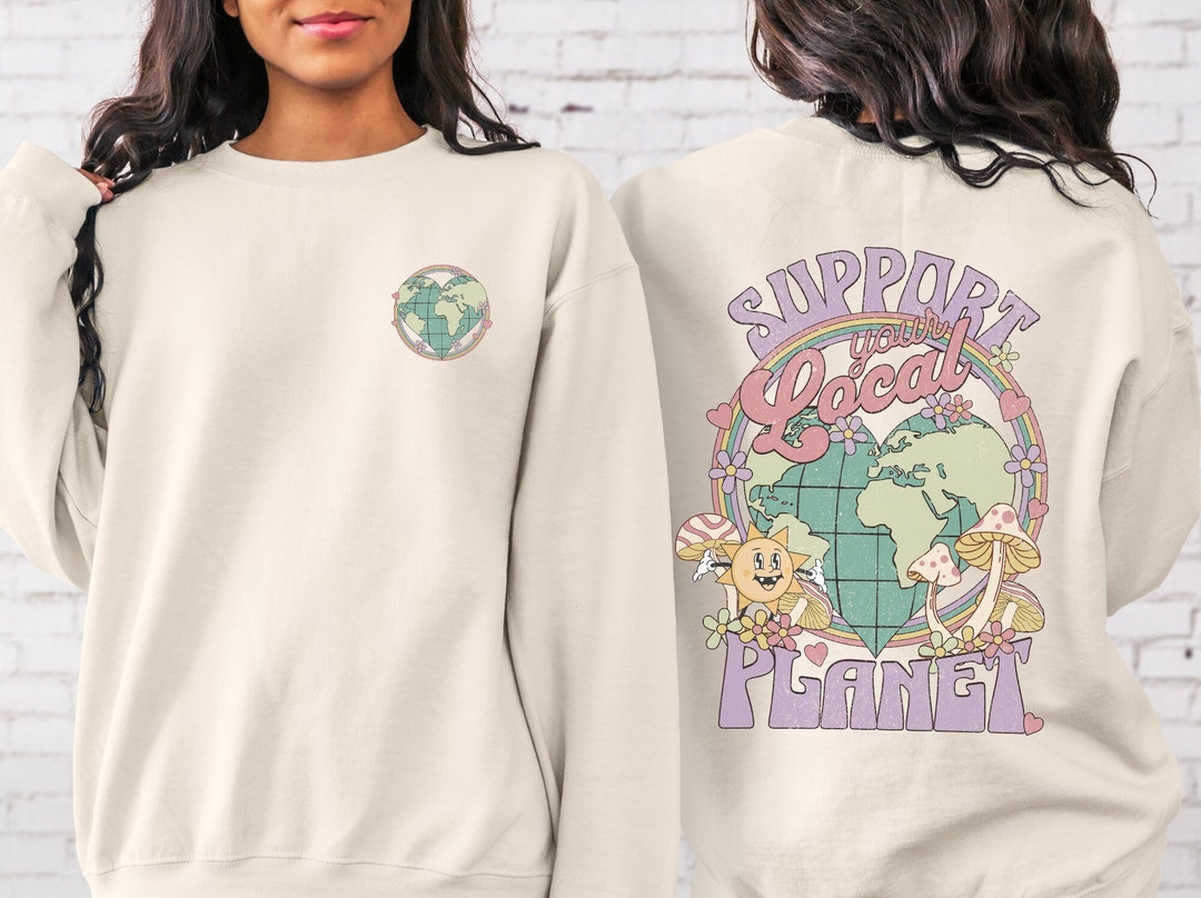 Retro Earth Day Sweatshirt, Climate Change Shirt, Aesthetic Sweatshirt ...
