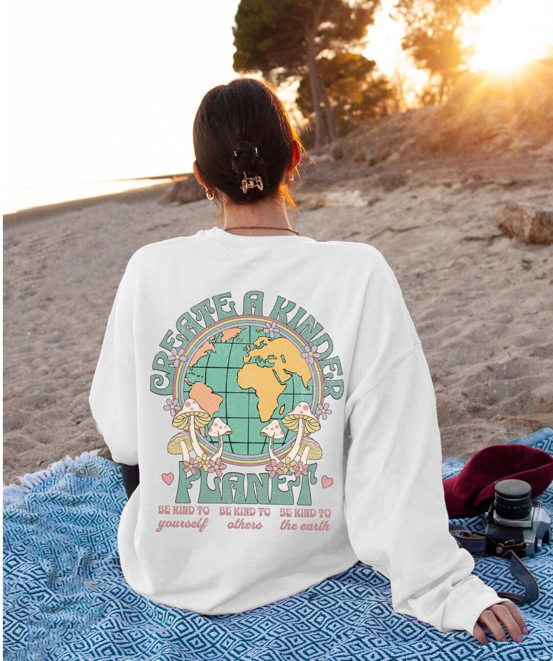 Create A Kinder Planet Sweatshirt, Trendy Sweatshirt, Aesthetic ...