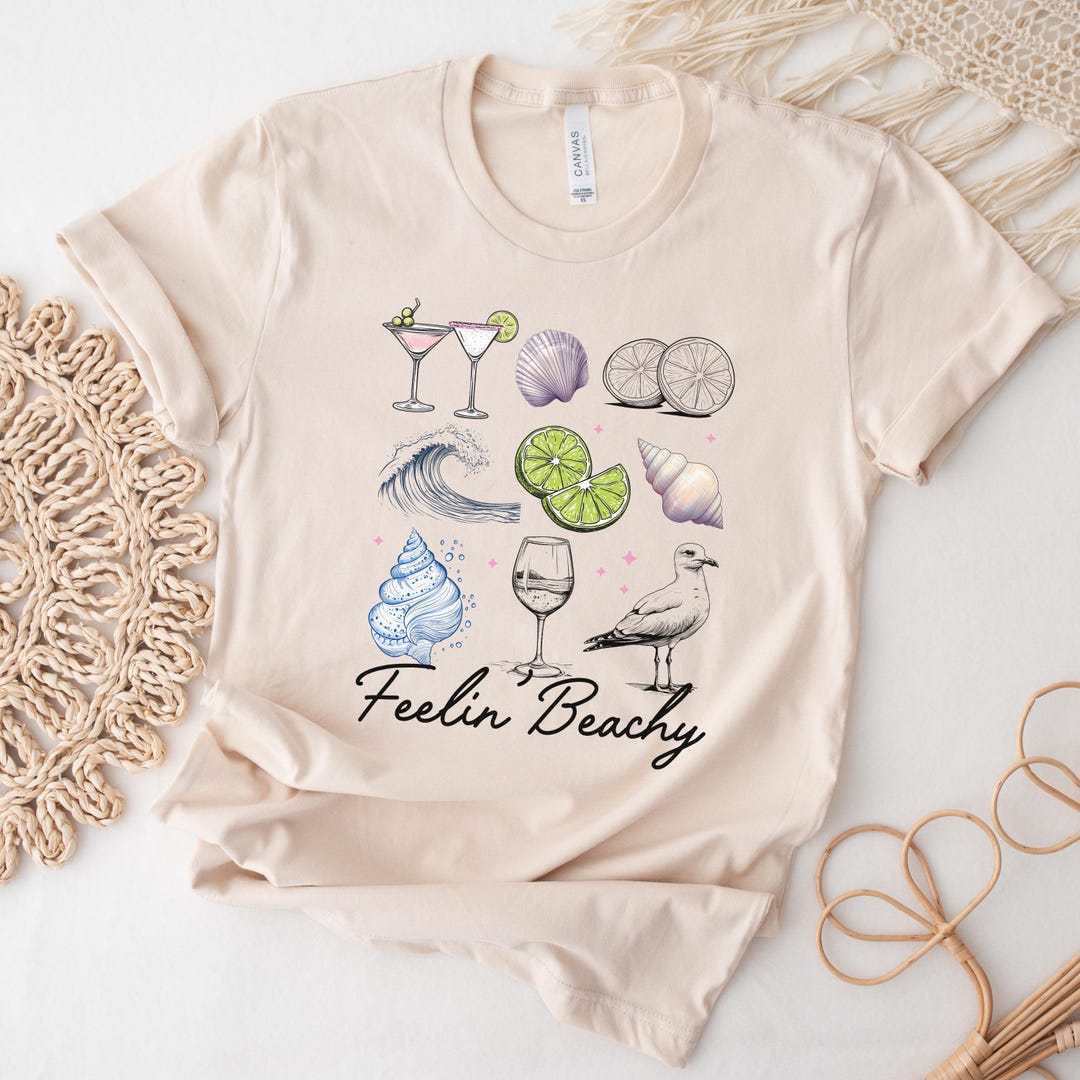 Beachy Vibes Tee, Summer Tee-shirt, Beach Lover Gift, Girls Trip Island ...