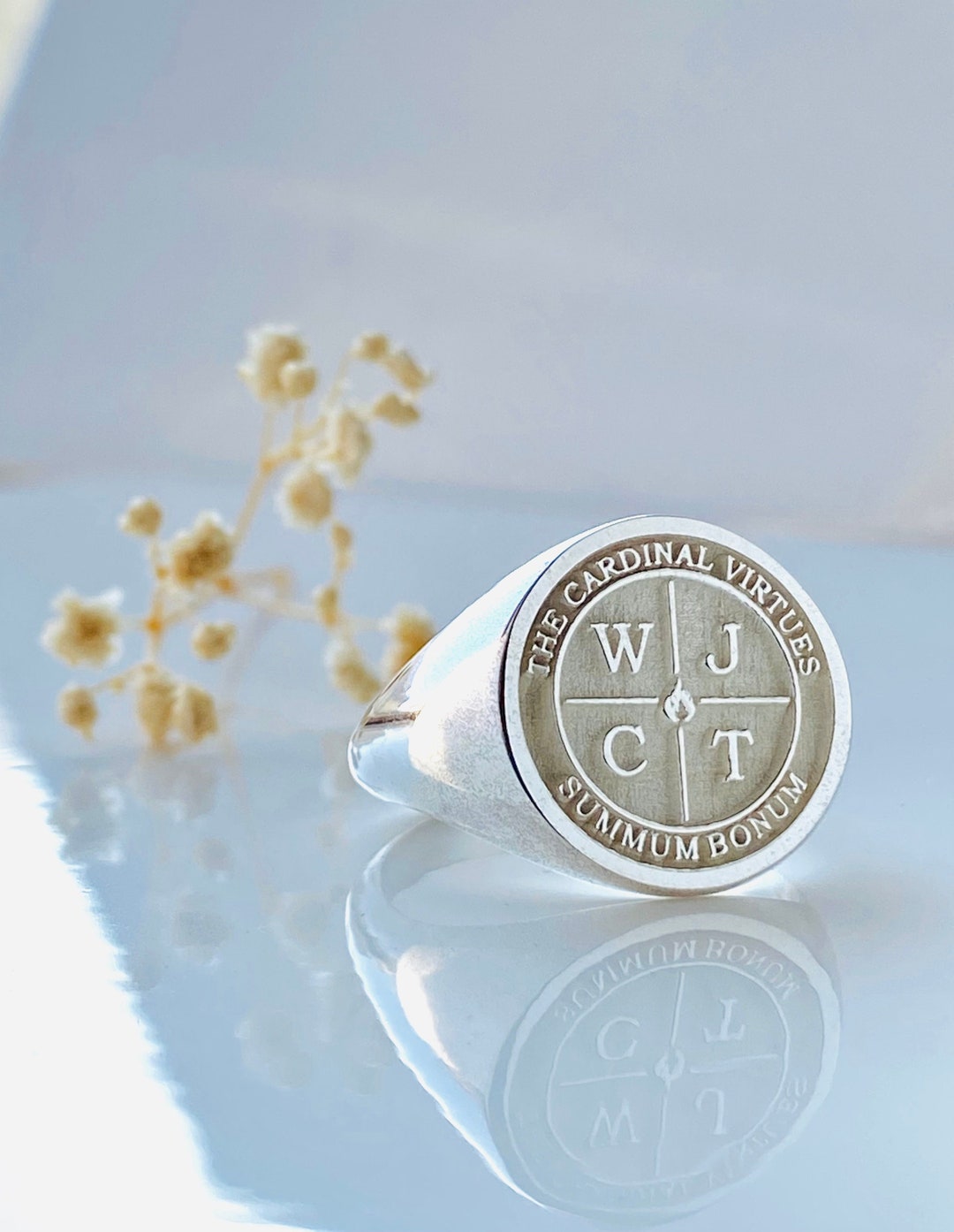 The Cardinal Virtues Stoic Ringcustom Justice Stoic Ring - Etsy