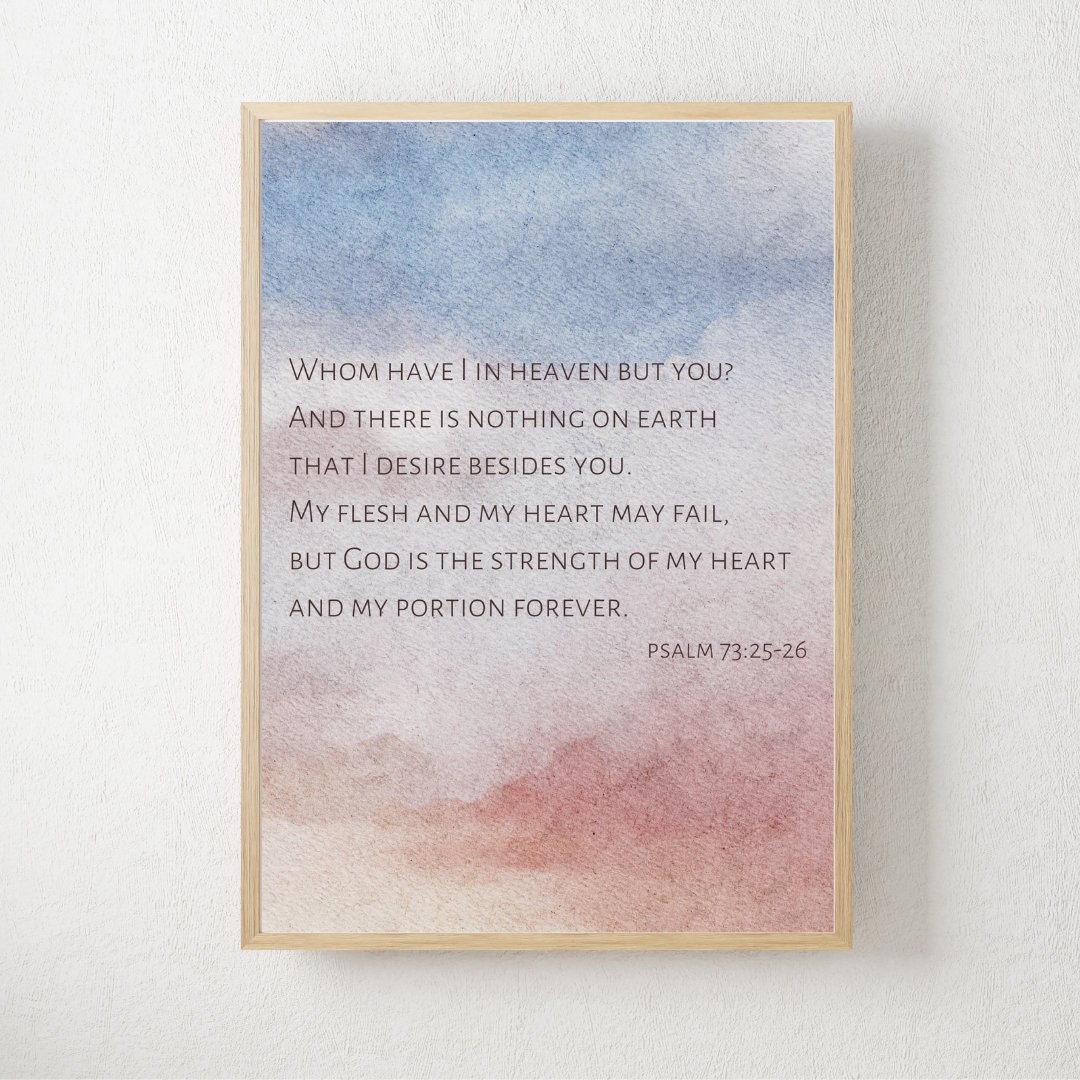 Psalm 73 Printable Minimal Christian Art Scripture Home - Etsy