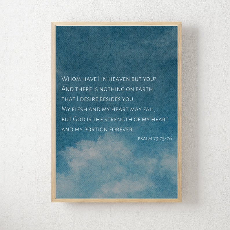 Psalm 73 Printable Minimal Christian Art Scripture Home - Etsy