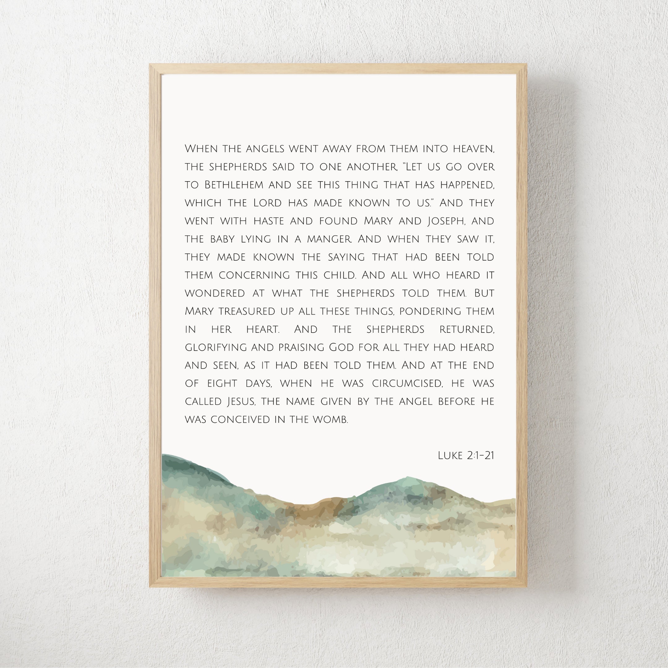 Set of 3 Luke's Account of Jesus' Birth Digital Print | Christmas ...