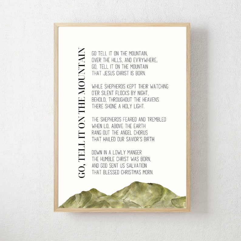 Go Tell It on the Mountain Digital Print | Christmas Christian Art ...