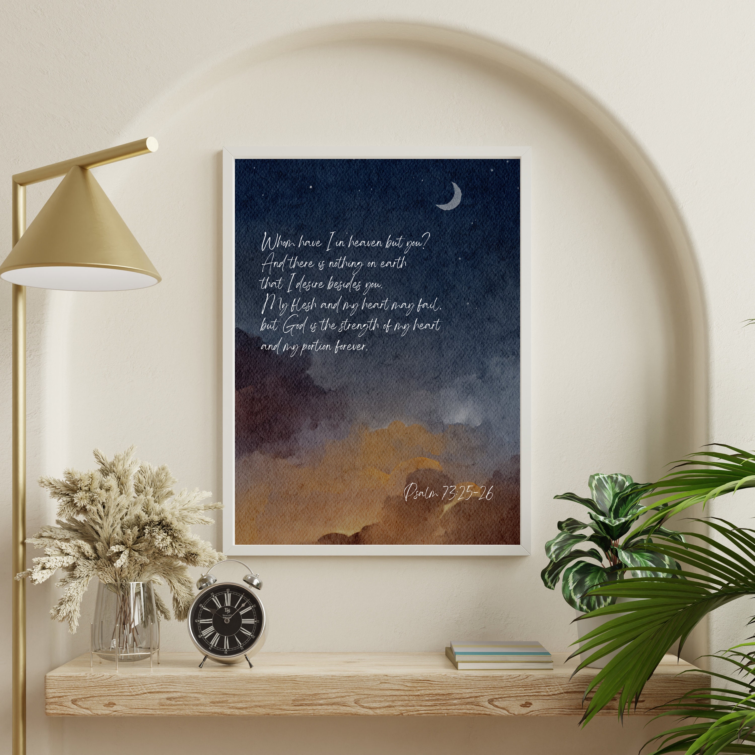 Psalm 73 Printable Minimal Christian Art Scripture Home Decor Bible ...