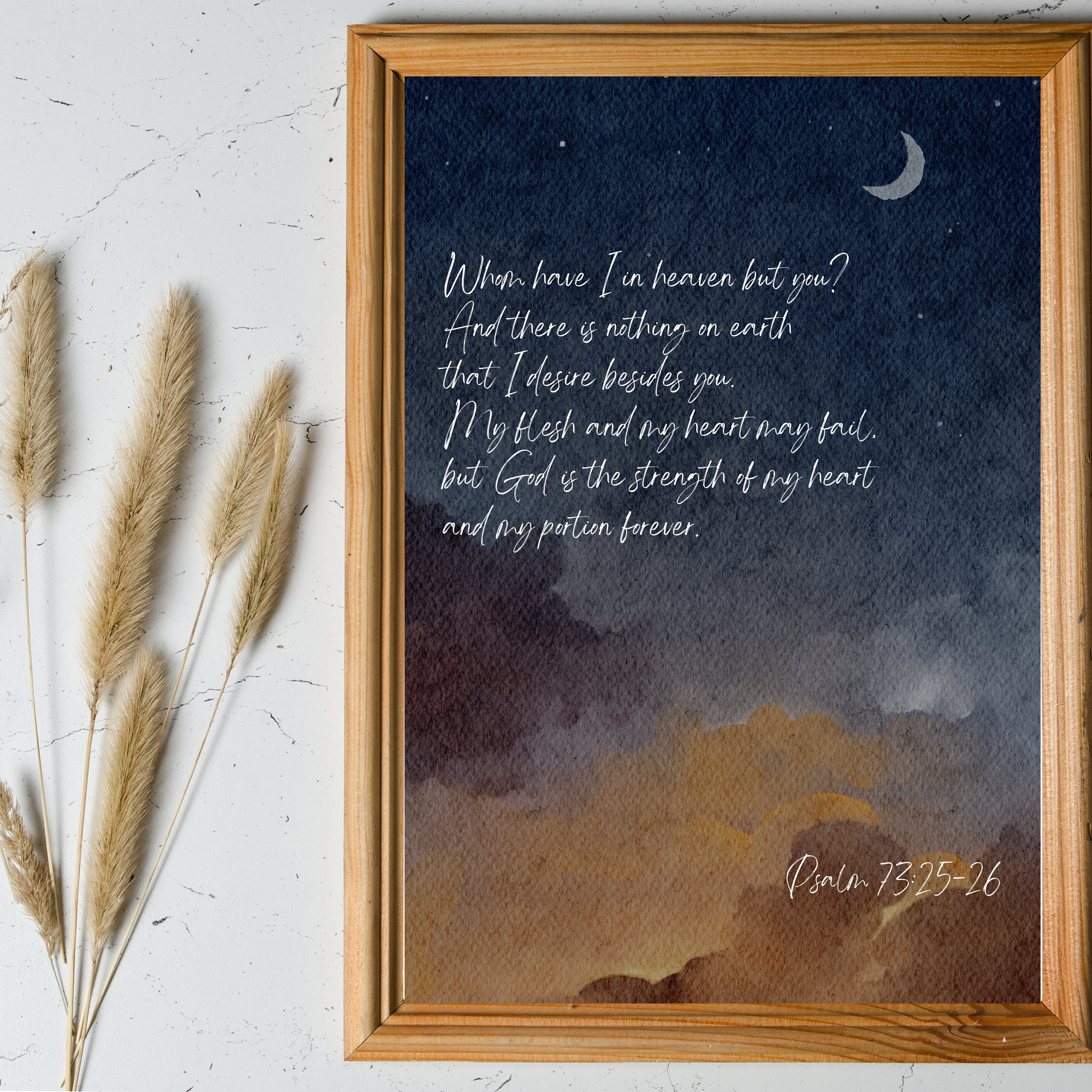 Psalm 73 Printable Minimal Christian Art Scripture Home Decor Bible ...