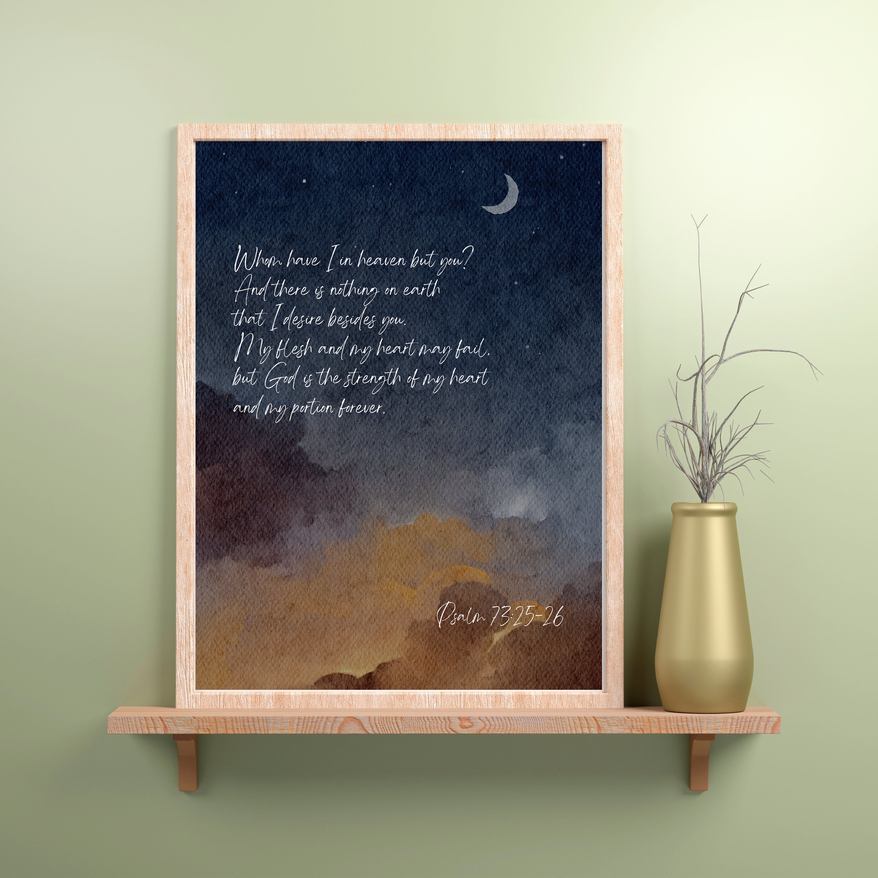 Psalm 73 Printable Minimal Christian Art Scripture Home Decor Bible ...