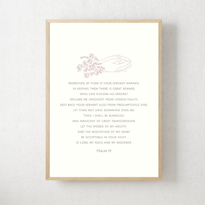Psalm 19 Wall Art Digital Print Bundle Minimalist Christian Art ...