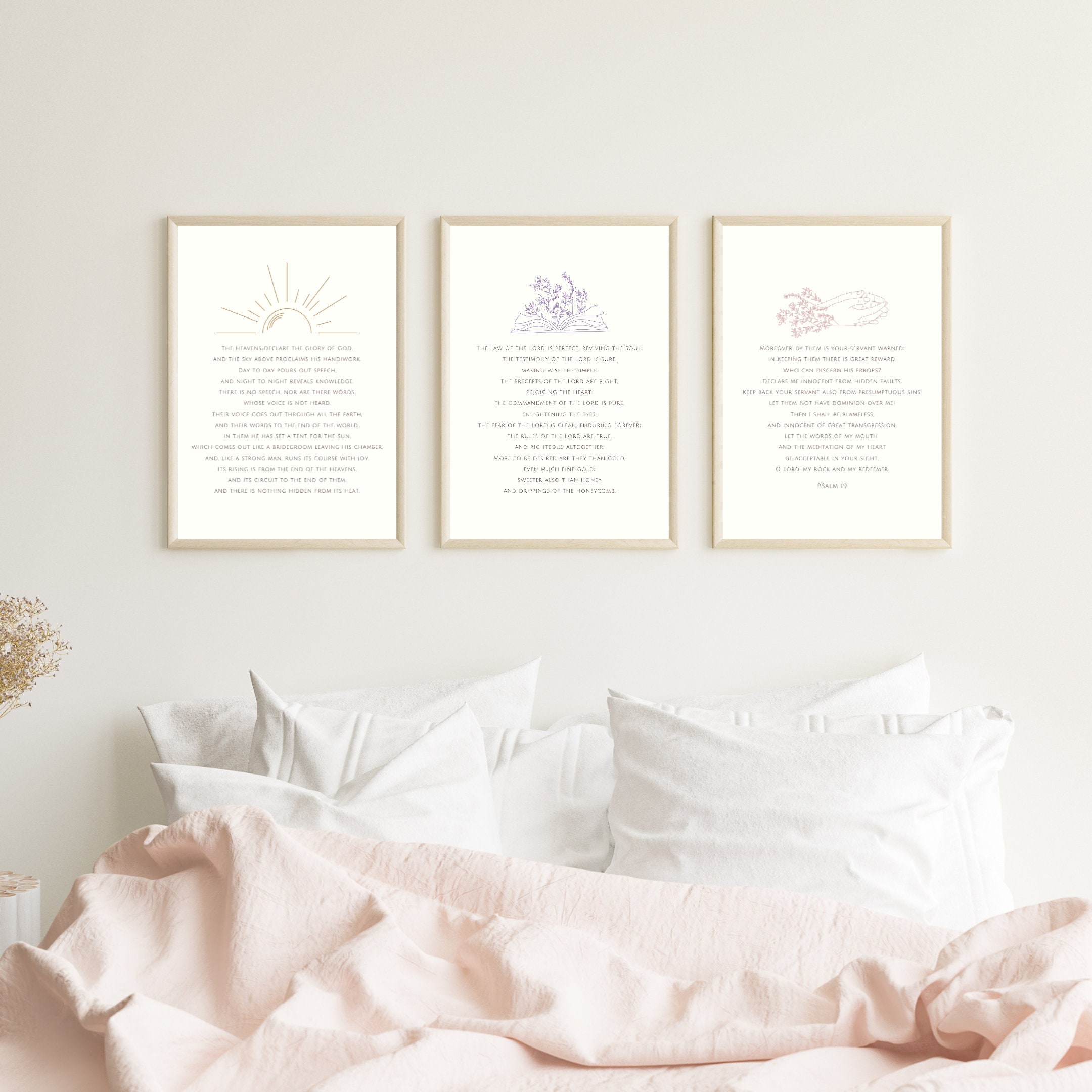 Psalm 19 Wall Art Digital Print Bundle Minimalist Christian Art ...