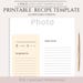Printable A4 Recipe Template: Easy and Simple Design for Organizing ...