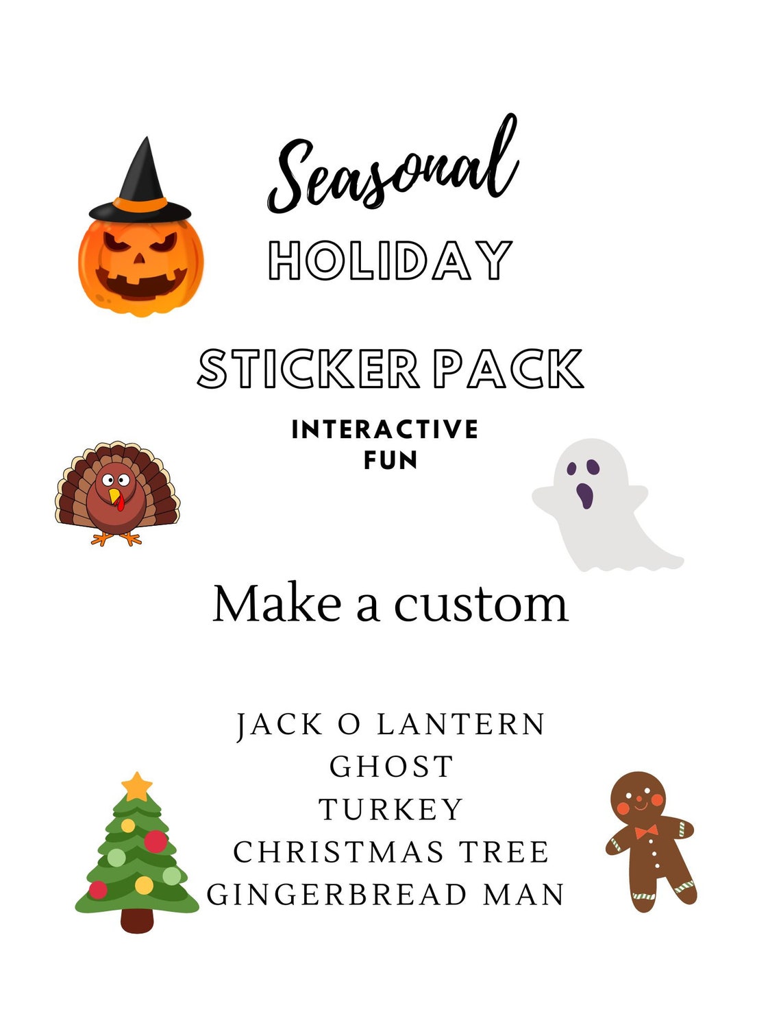 Kids Seasonal Character Sticker Worksheet: Kids' Activity Packet ...