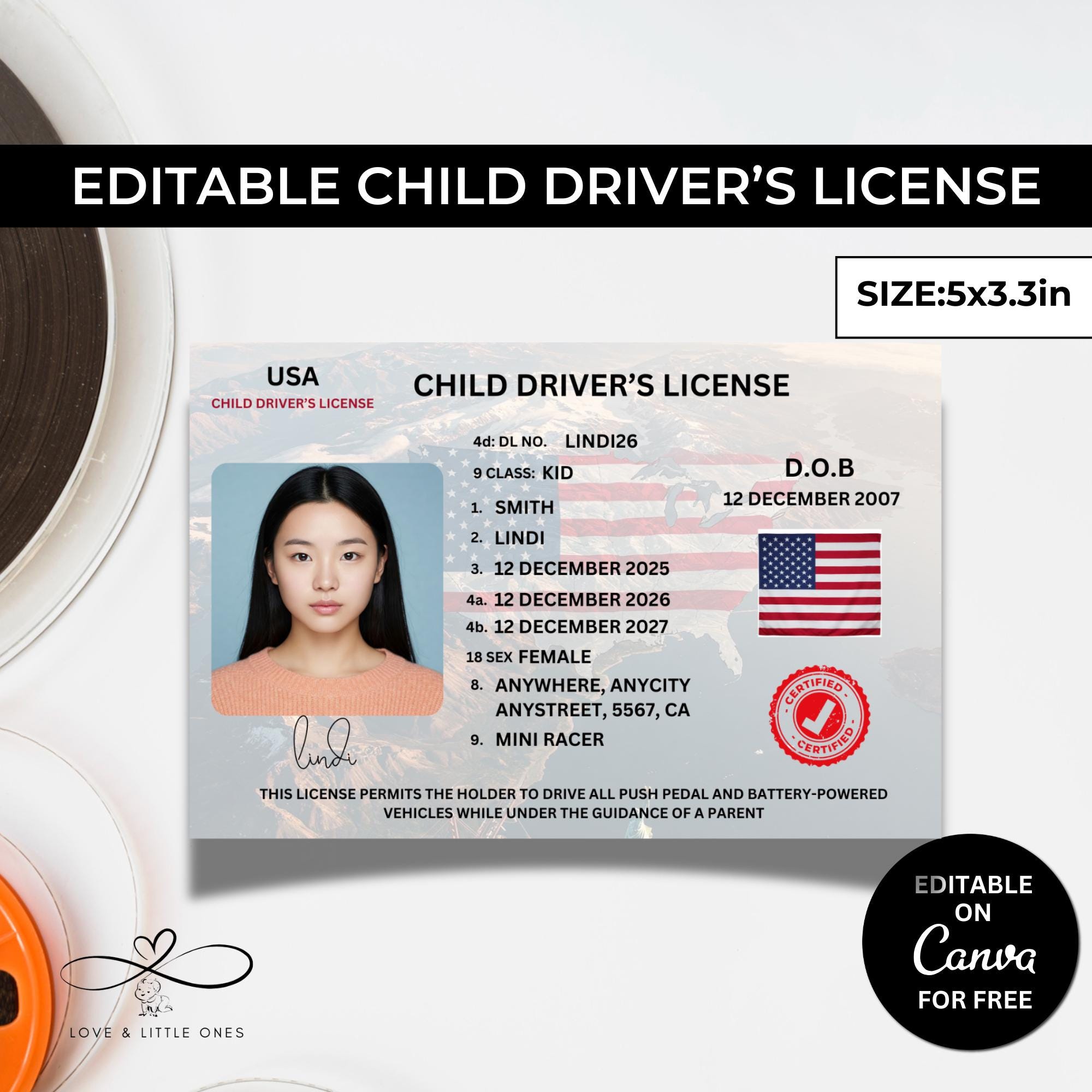 Driver License for Kids, Drivers License Certificate for Children - Etsy