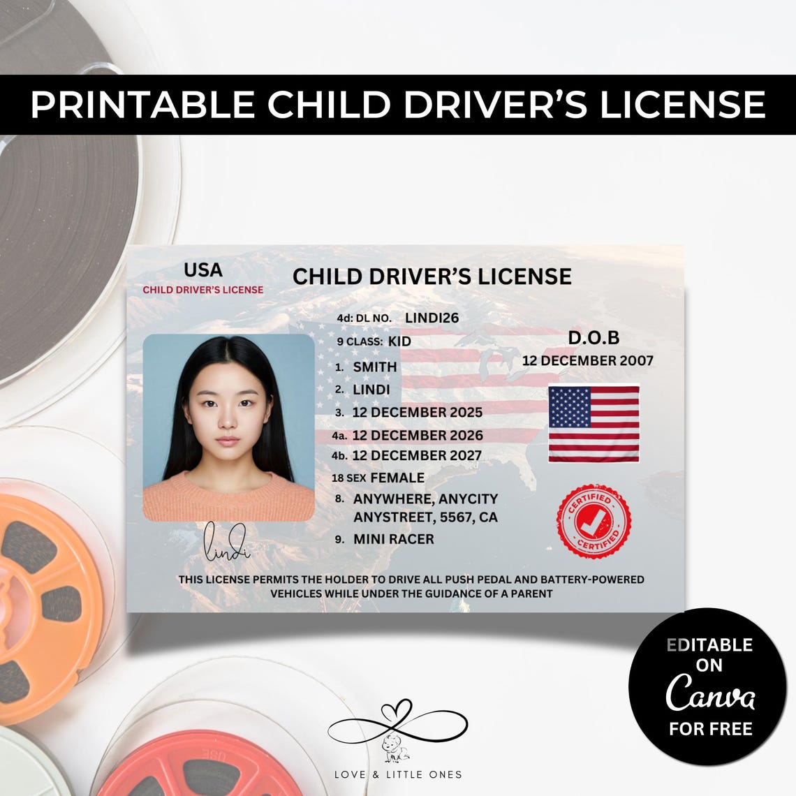 Driver License for Kids, Drivers License Certificate for Children - Etsy