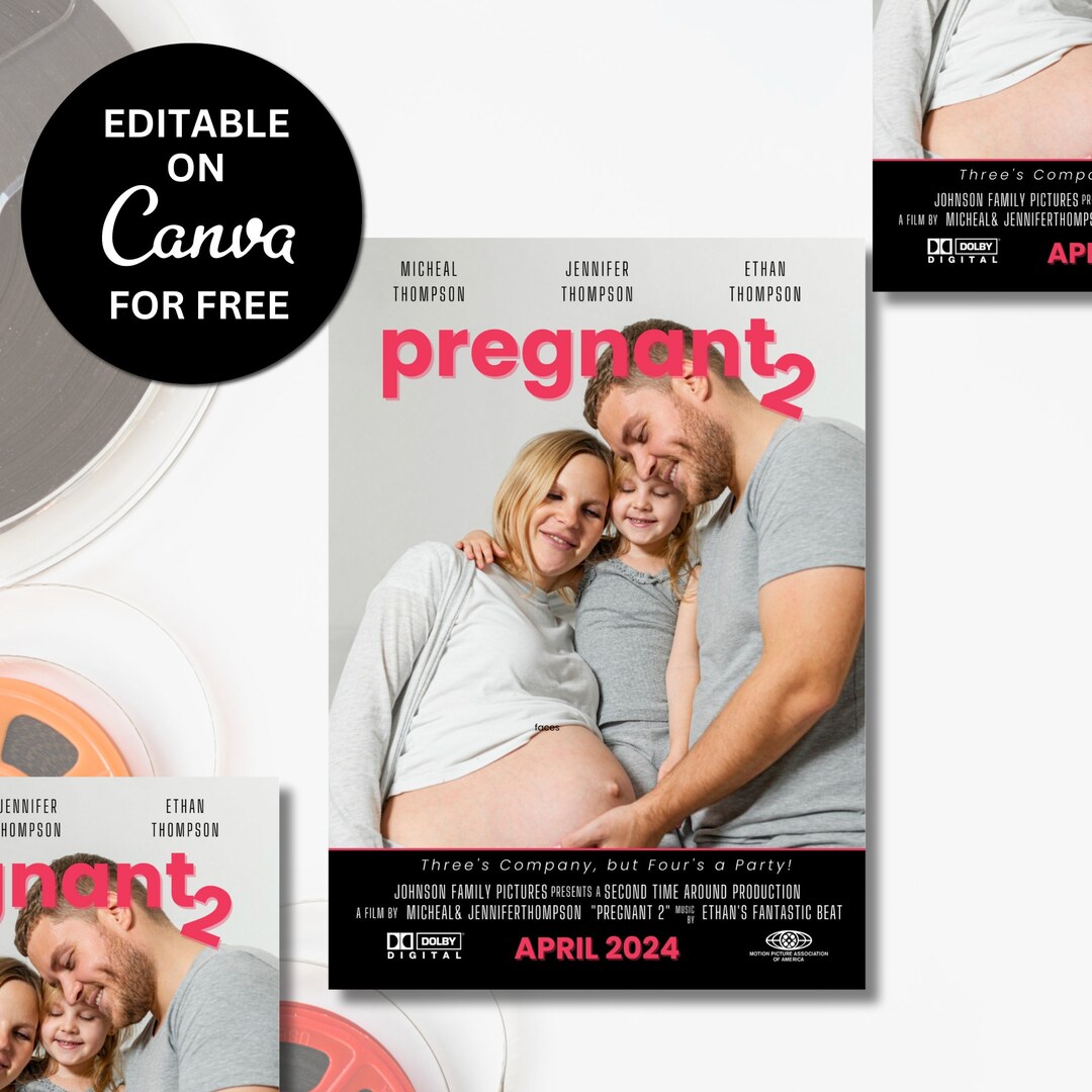 Pregnant Announcement Poster, New Baby Announcement, Pregnancy ...