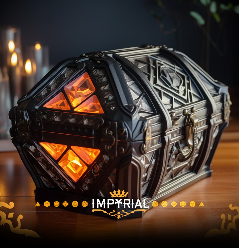 Dnd Dice Treasure Chest Case With Light Interior // Dnd - Etsy