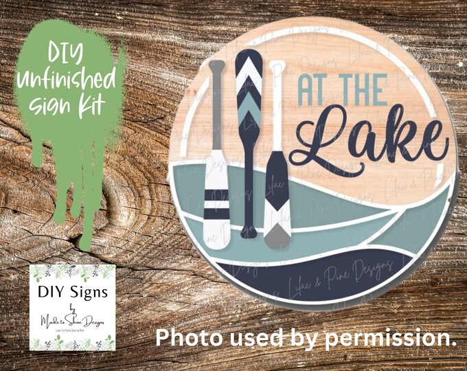 DIY at the Lake Welcome Sign, Lake Sign, DIY Unfinished Sign, DIY Sign ...
