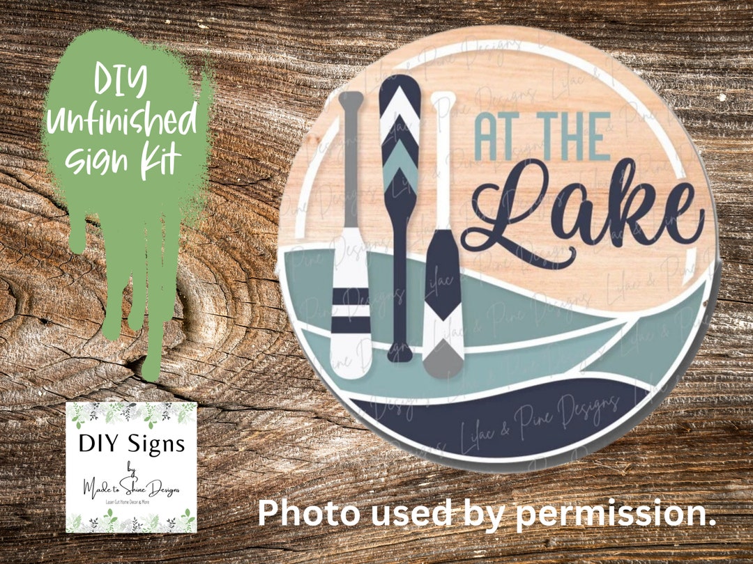 DIY at the Lake Welcome Sign Lake Sign DIY Unfinished Sign - Etsy