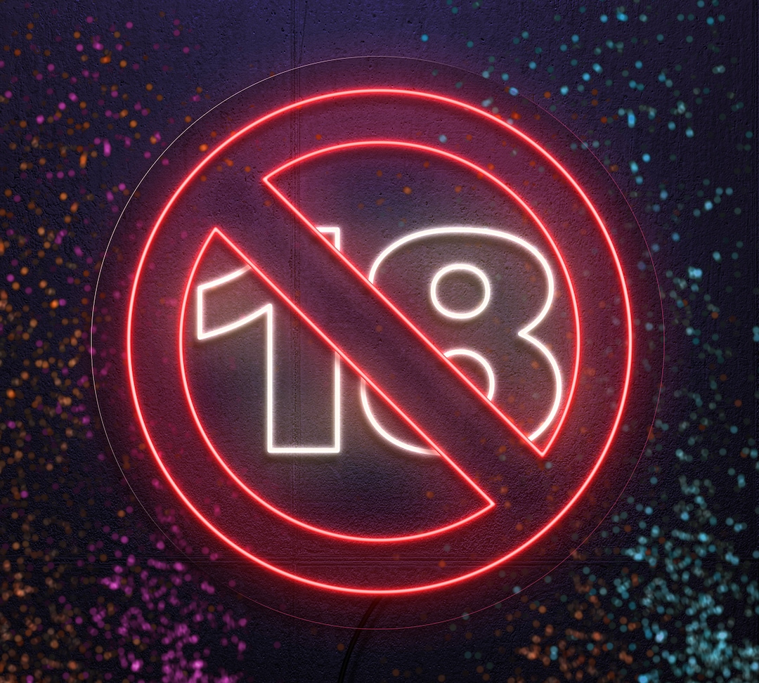 18th Birthday Neon Sign, 18+ Emoji Birthday Party Celebration Decor ...