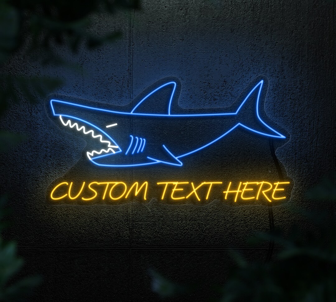 Large Custom Neon Sign, SHARK Statement Sign for Office, Gym ...