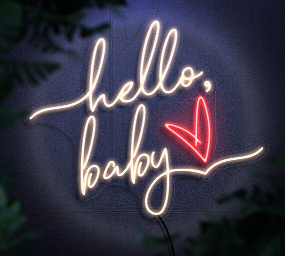 Baby Shower Neon Sign Hello Baby Welcome LED Sign Gender - Etsy