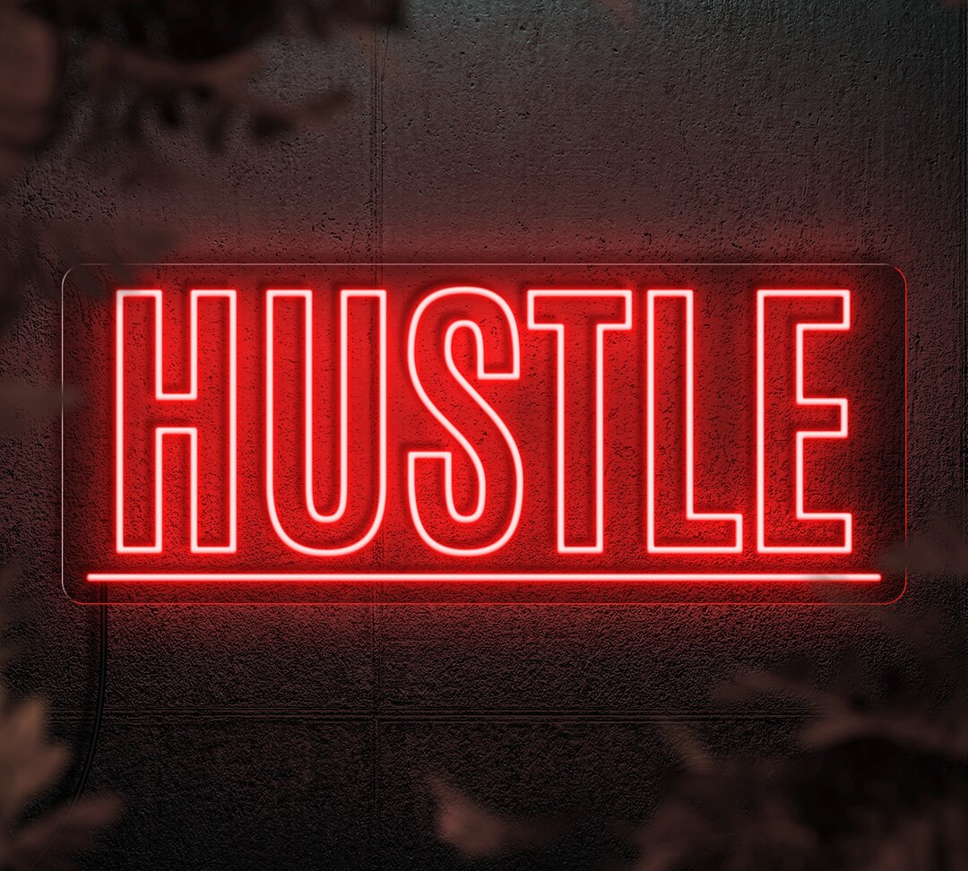 Motivational Neon Sign "hustle", Inspirational Wall Art, for Gym, Home ...